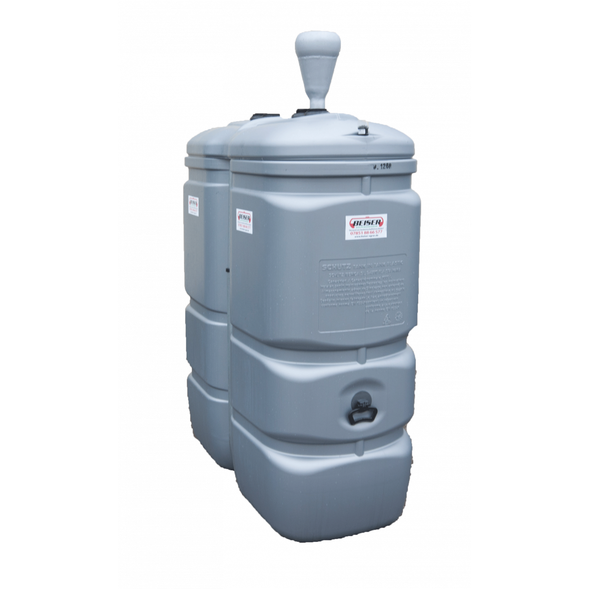 Odourless HDPE double wall fuel tank, 1500 litres - GRAY | HDPE tanks ...