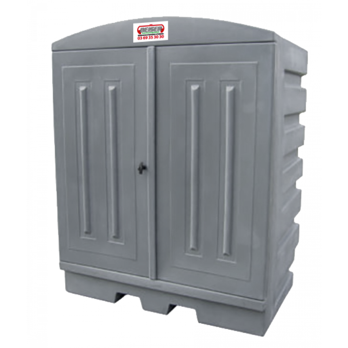 HDPE square retention tray, 4 sections - 208 litres (in polyethylene ...