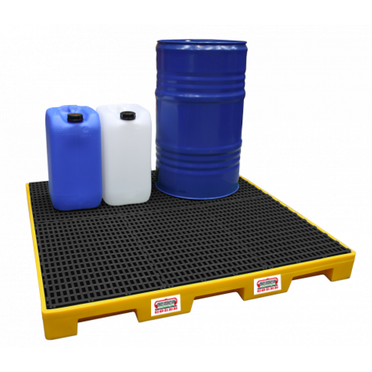 HDPE square retention tray, 4 sections - 208 litres (in polyethylene ...